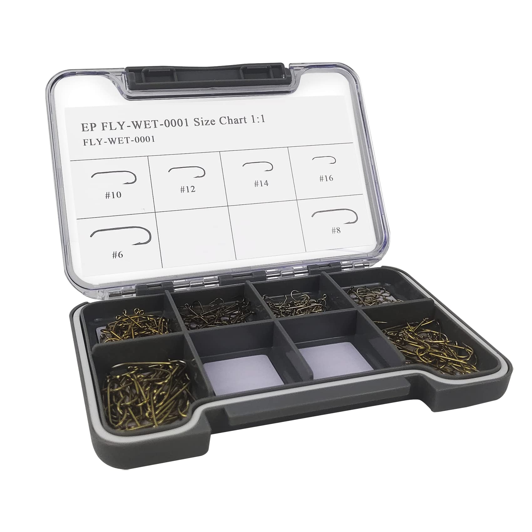 EUPHENG Fly Tying Hook Dry Wet Curved Nymph Terrestrial Streamer Flies ...