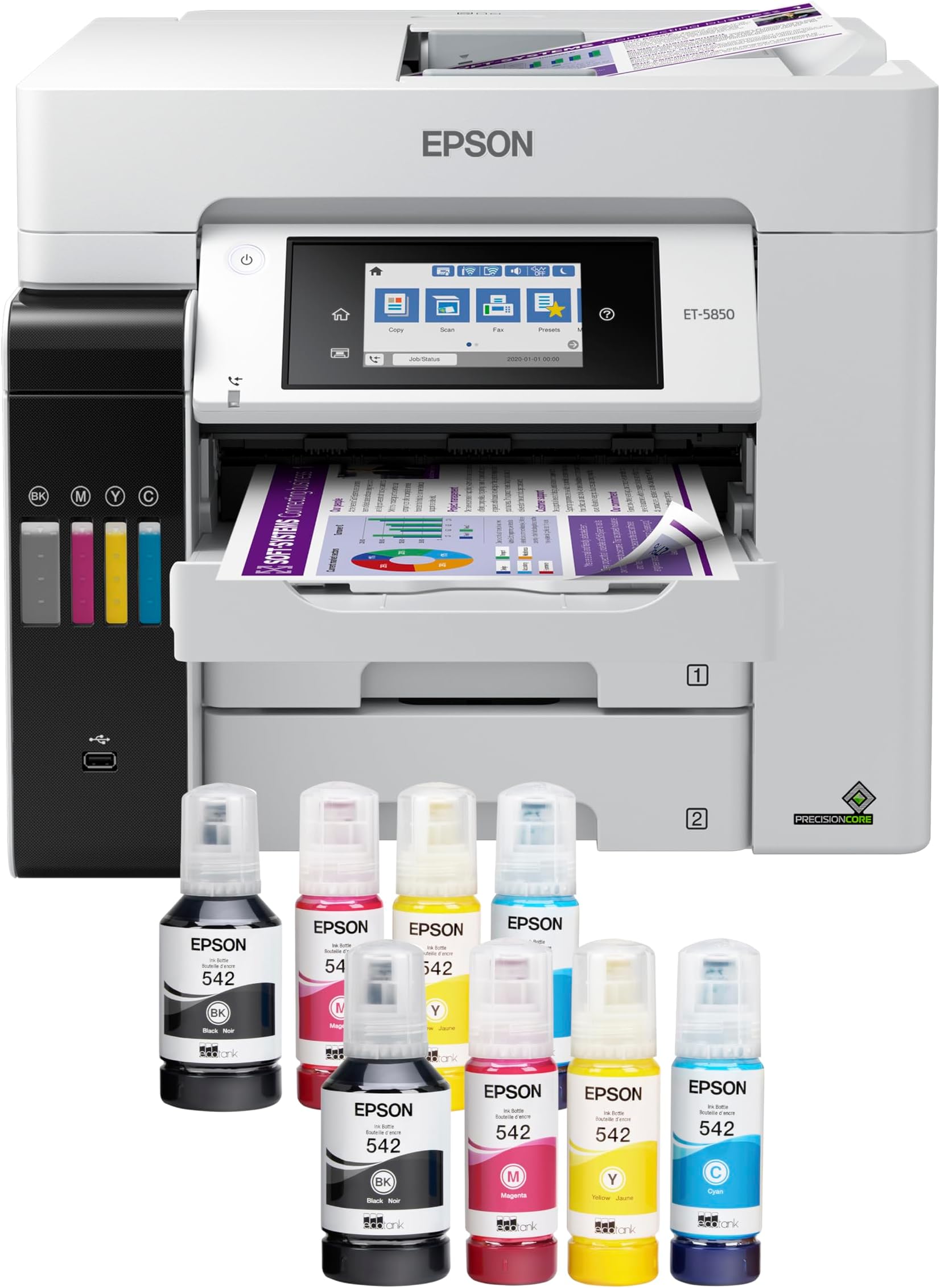 Epson EcoTank Pro ET-5850 Wireless Color All-in-One Supertank Printer ...