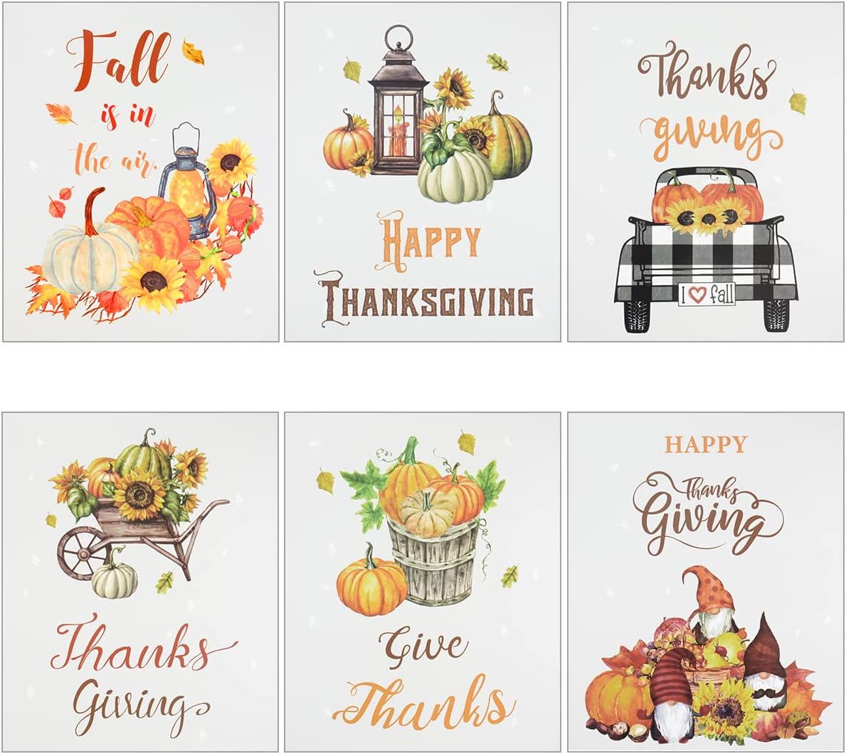 Amazon.com: BeautyChen 6 Pieces Fall Wall Decor Signs Unframed ...