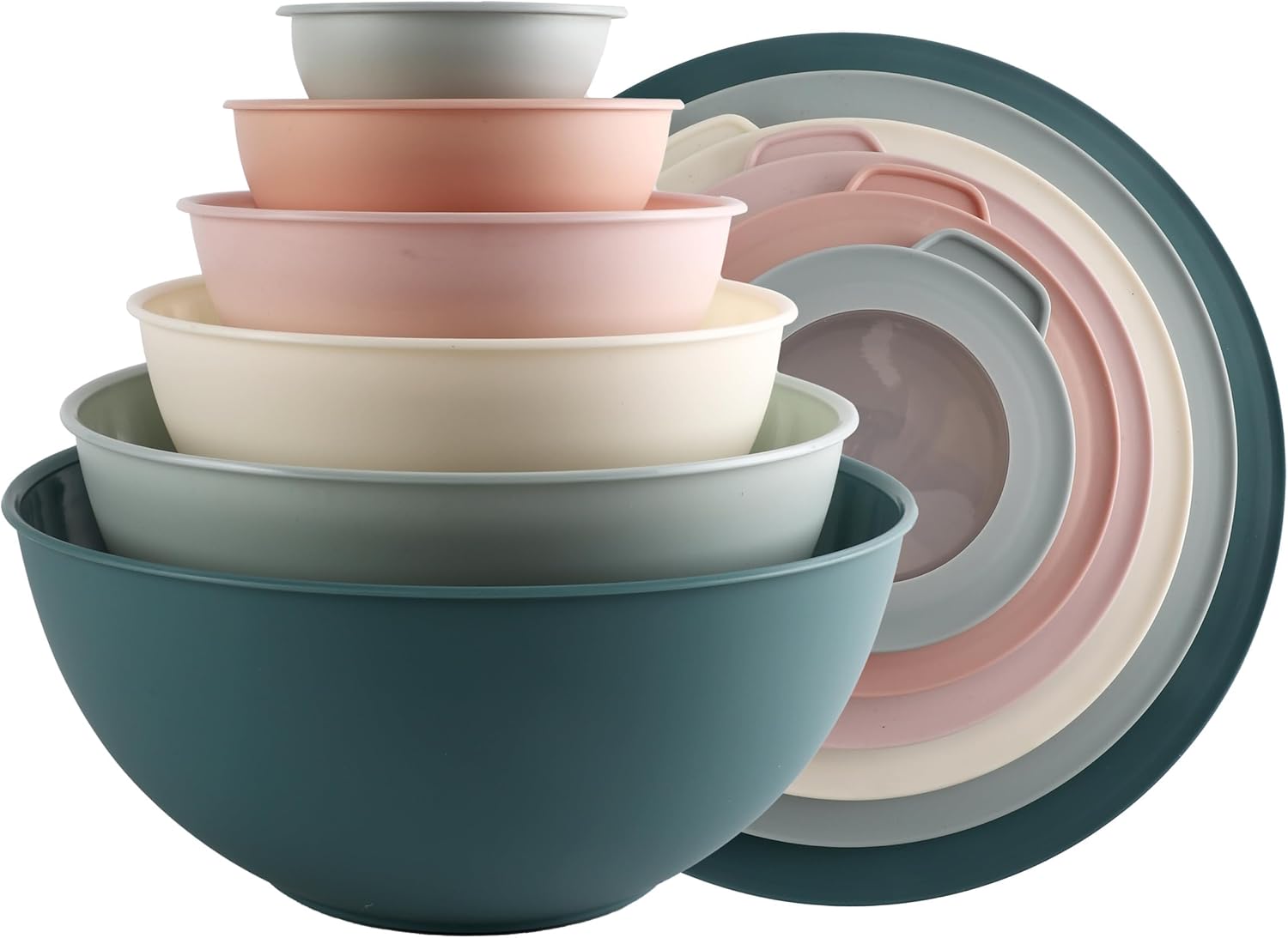 Amazon.com: COOK WITH COLOR Mixing Bowls with TPR Lids - 12 Piece ...
