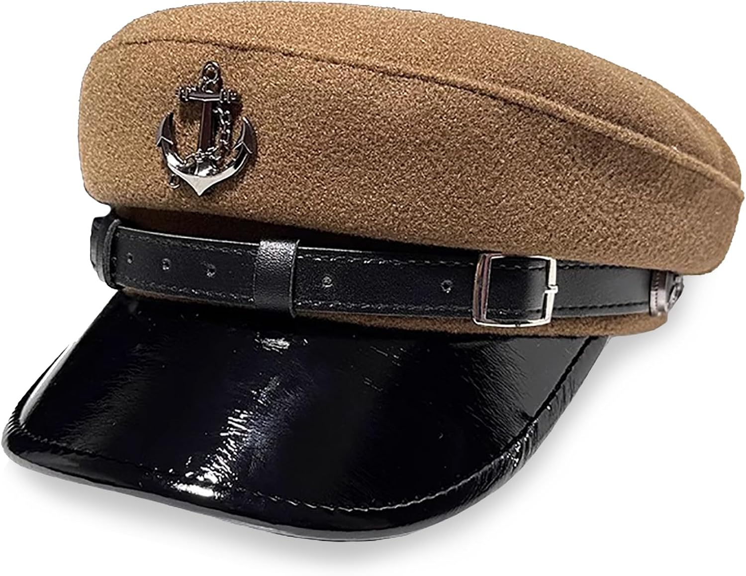 Vintage Woolen Captain Hats with Anchor & Pu Leather Band, Stylish ...