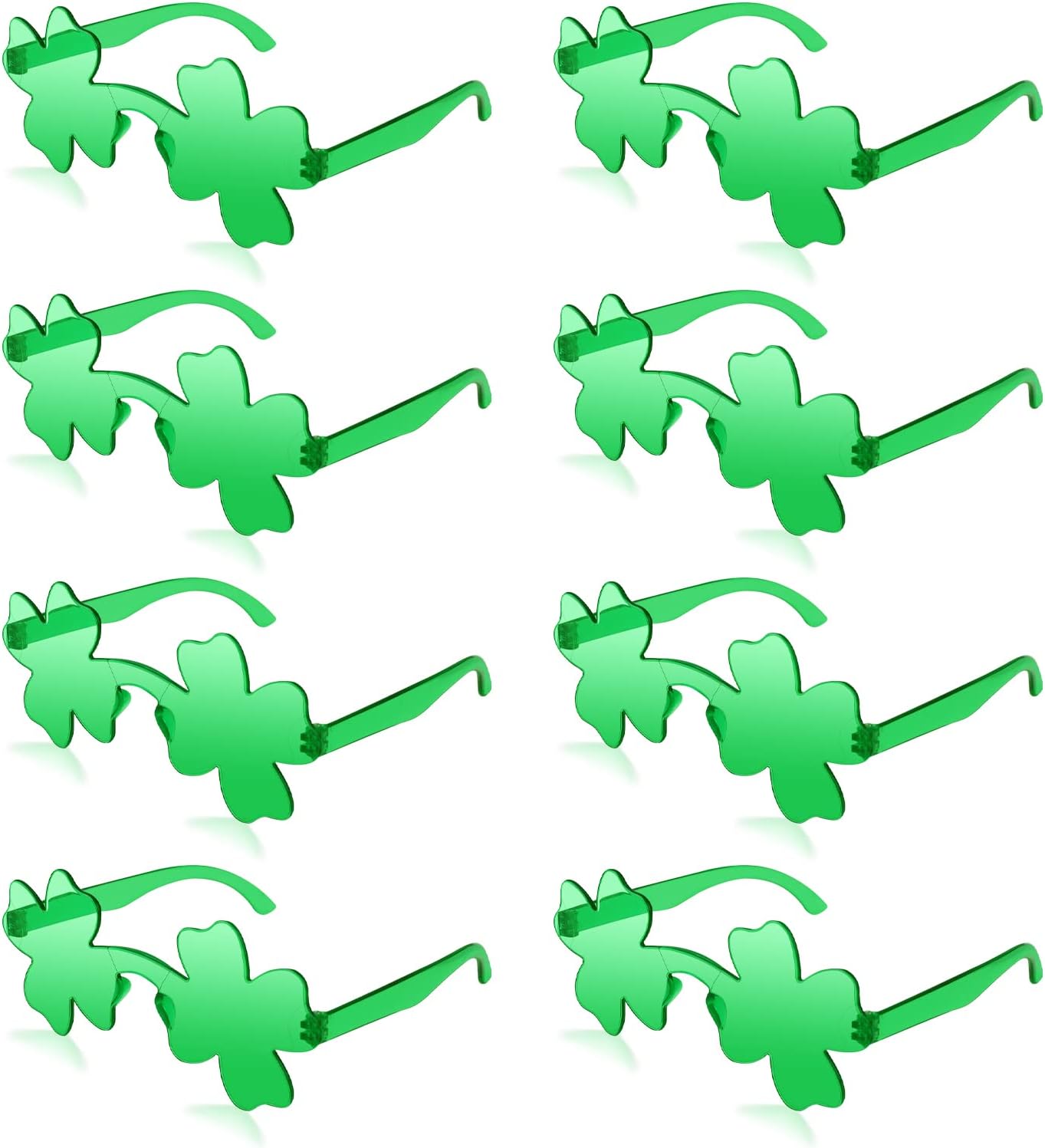 Amazon.com: JUSTOTRY 8 Pairs St. Patricks Day Glasses - Shamrock Four ...