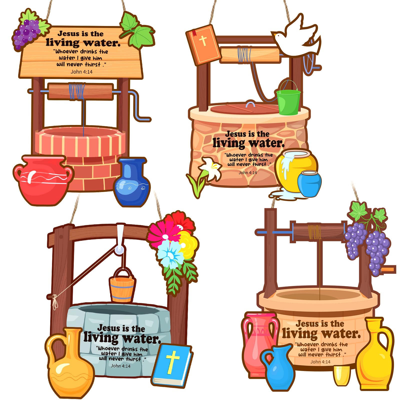 Hosuly 24 Pieces Religious Sunday School Crafts Jesus is the Living ...