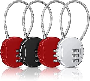 woojfcang 4 Pcs Small Number Locks Zinc Alloy Combination Padlocks 3 ...