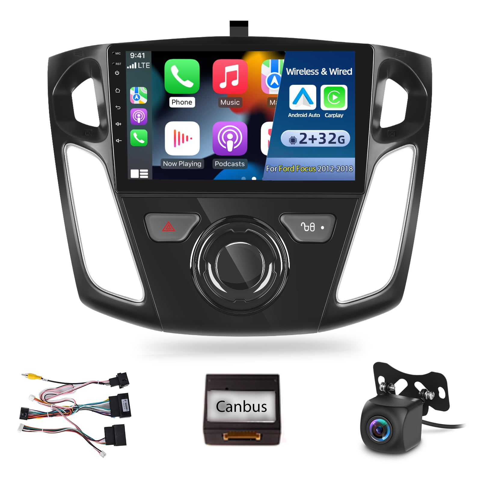 [2G+32G] Car Radio for Ford Focus 2012-2018, 9 inch Android 11 Touch ...