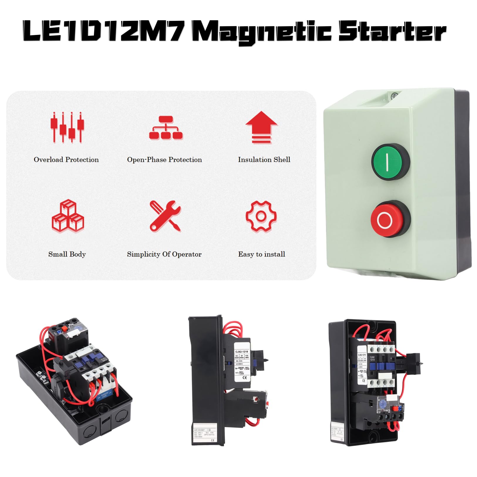 IP55 Waterproof Starter Focket Magnetic Motor Starter - 3KW Single ...