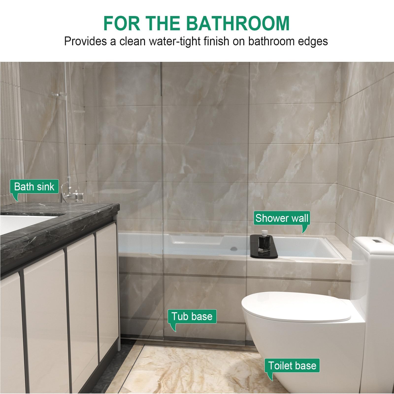 Snapklik.com : Collapsible Shower Threshold Water Dam, Self Adhesive ...