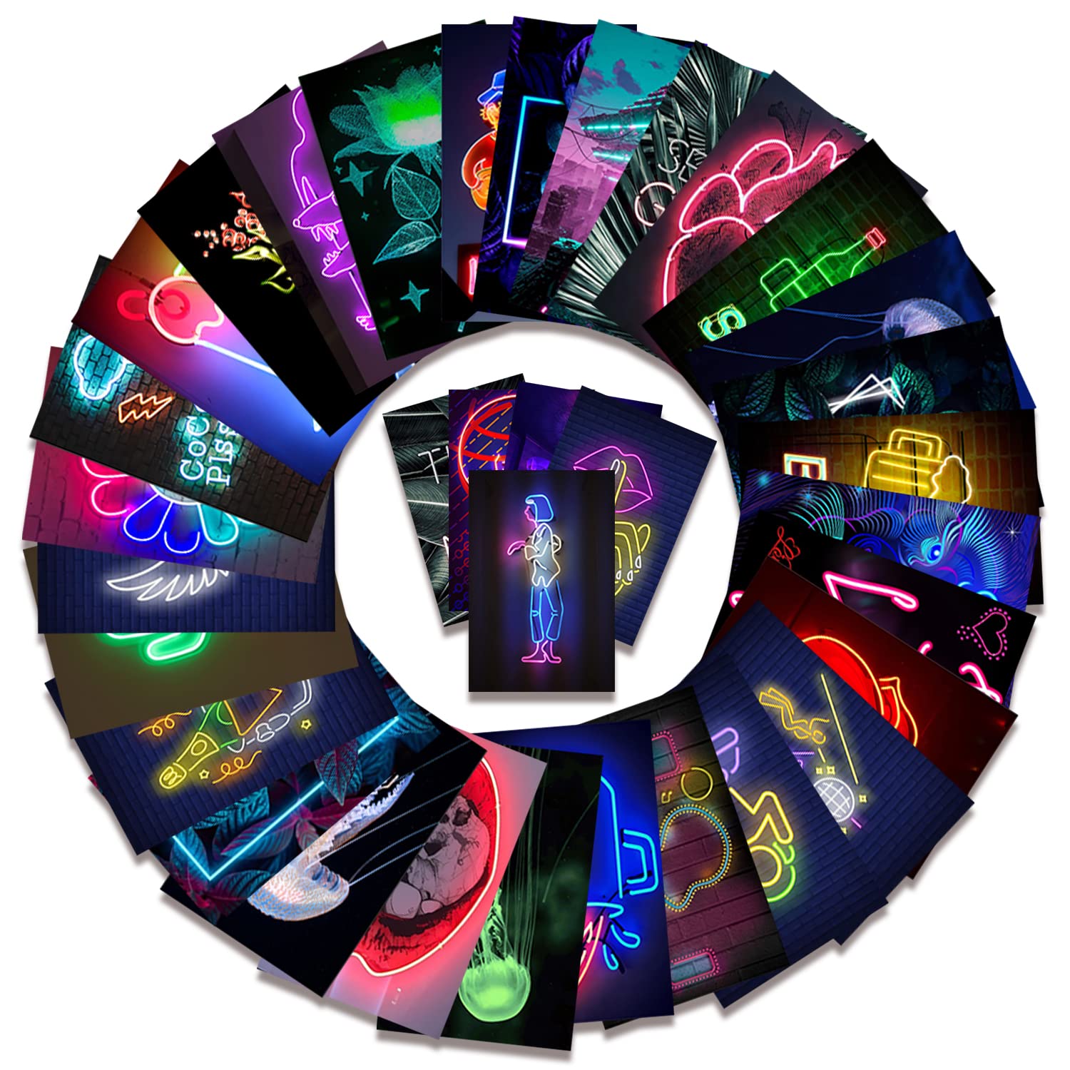50 Pcs Neon Photo Collage Kit for Wall Aesthetic,ZZZYM Neon Posters ...