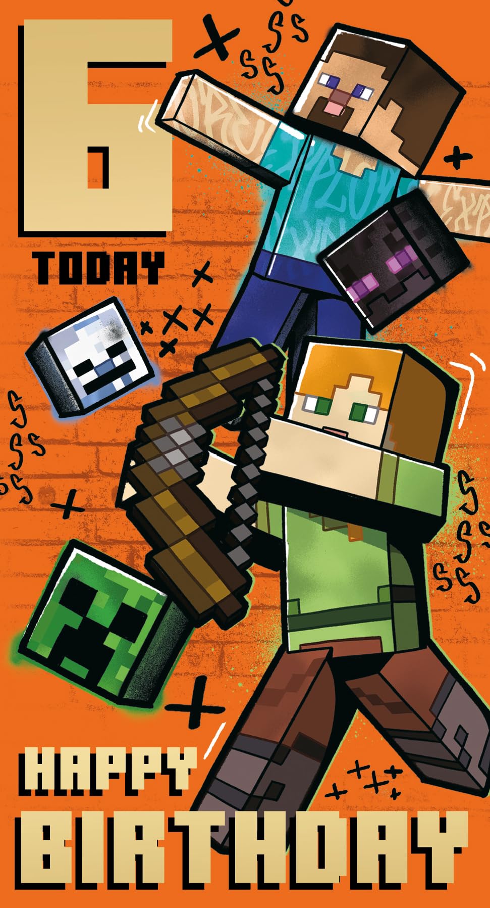 Minecraft Age 6 Birthday Card : Amazon.co.uk: Stationery & Office Supplies