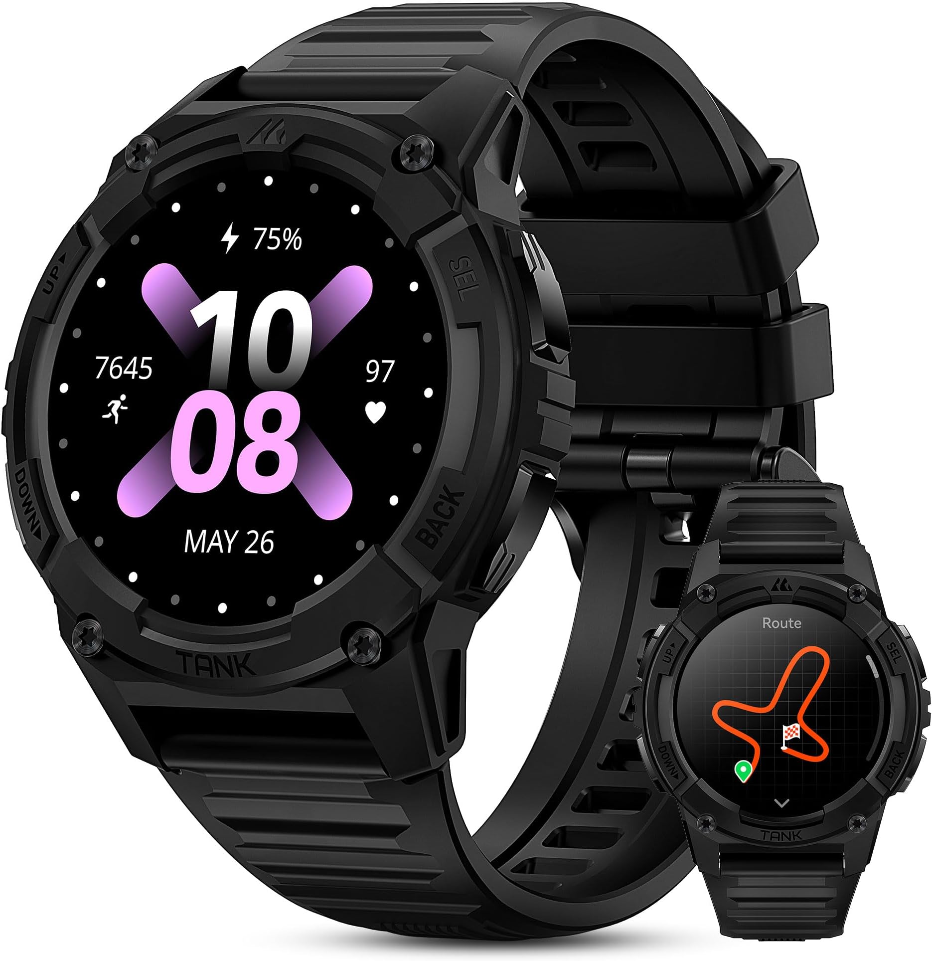 KOSPET X1 Smartwatch Herren, Fitness Tracker mit Gebogenes 3D AMOLED ...