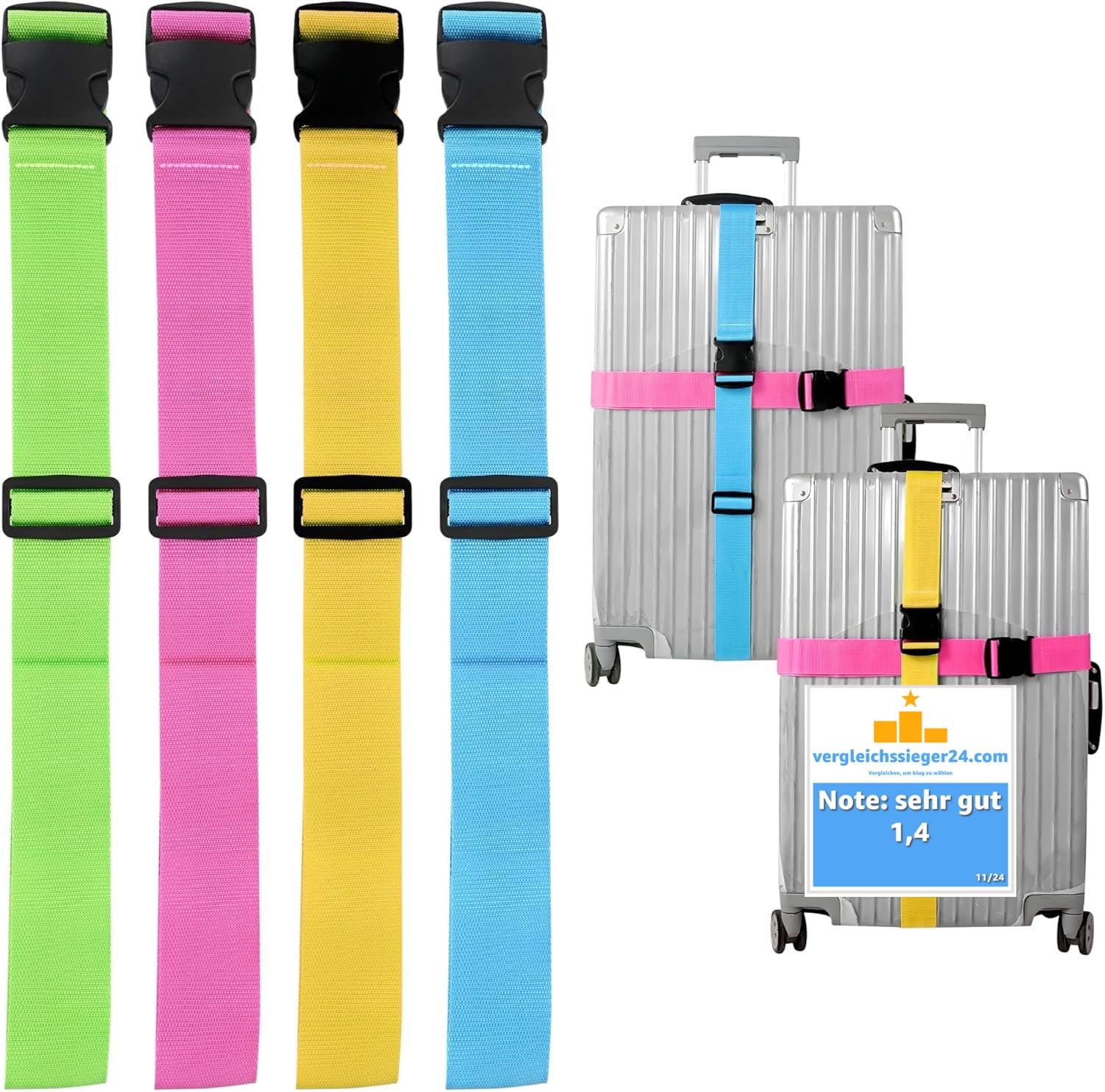 Set of 4 Coloured Suitcase Strap – Suitcase Strap Particularly Eye ...