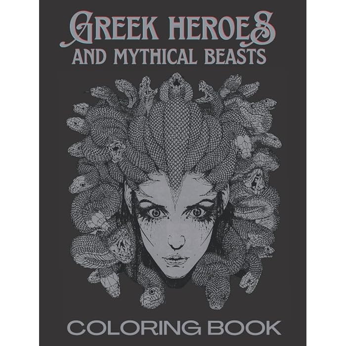 Buy greek heroes and mythical beasts: coloring book for adults with ...