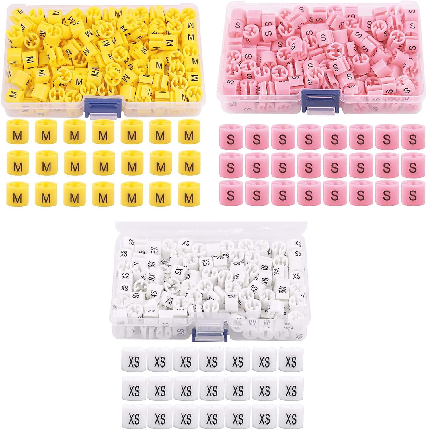Amazon.com: Swpeet 150Pcs Yellow【 Sizes M 】 Plastic Clothes Hanger Size ...