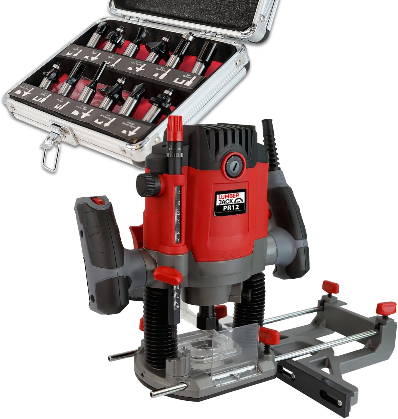 LUMBER JACK 1/2" Plunge Router, Hand Held Electric Routing Woodworking ...