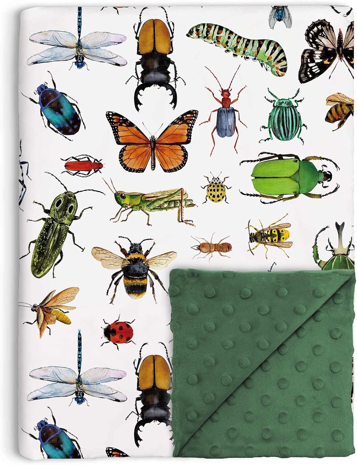 Amazon.com: Bugs Baby Blankets for Unisex Boys Girls, Soft Nursery ...