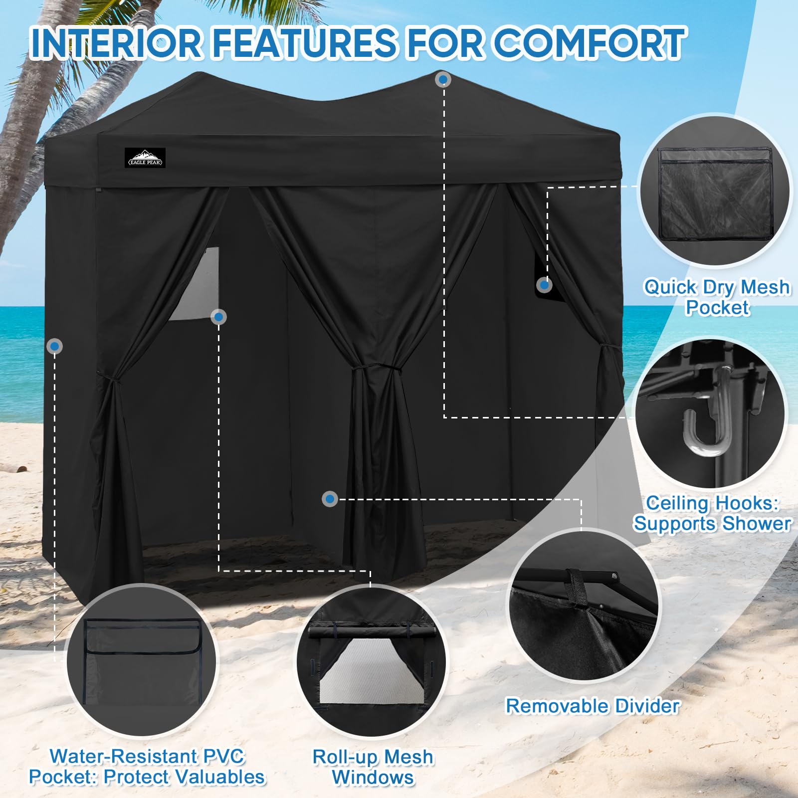 Snapklik.com : Outdoor Changing Room 8x4, 2 Room Pop Up Portable ...