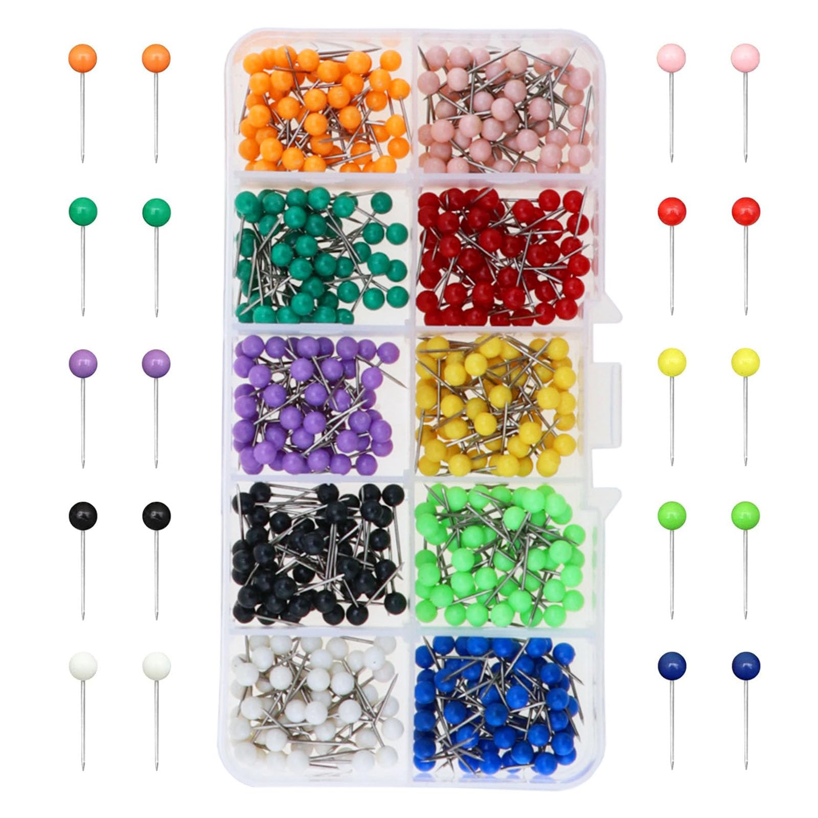 Snapklik.com : ZYNERY 600 PCS Map Push Pins, Map Tacks Marking Pins 1/8 ...