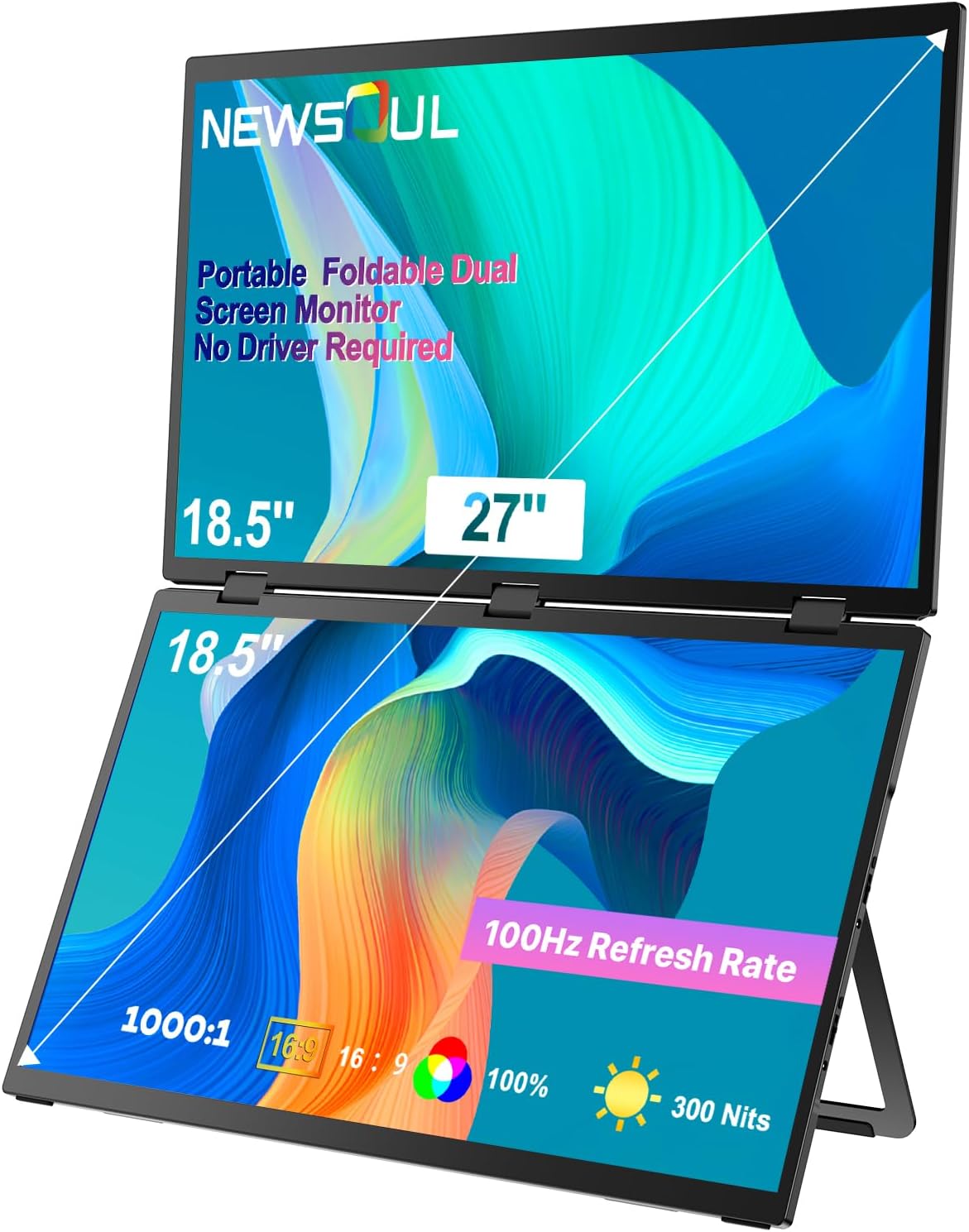Lipa HDR-72 Dual Portable monitor Full HD - Foldable folding screen ...