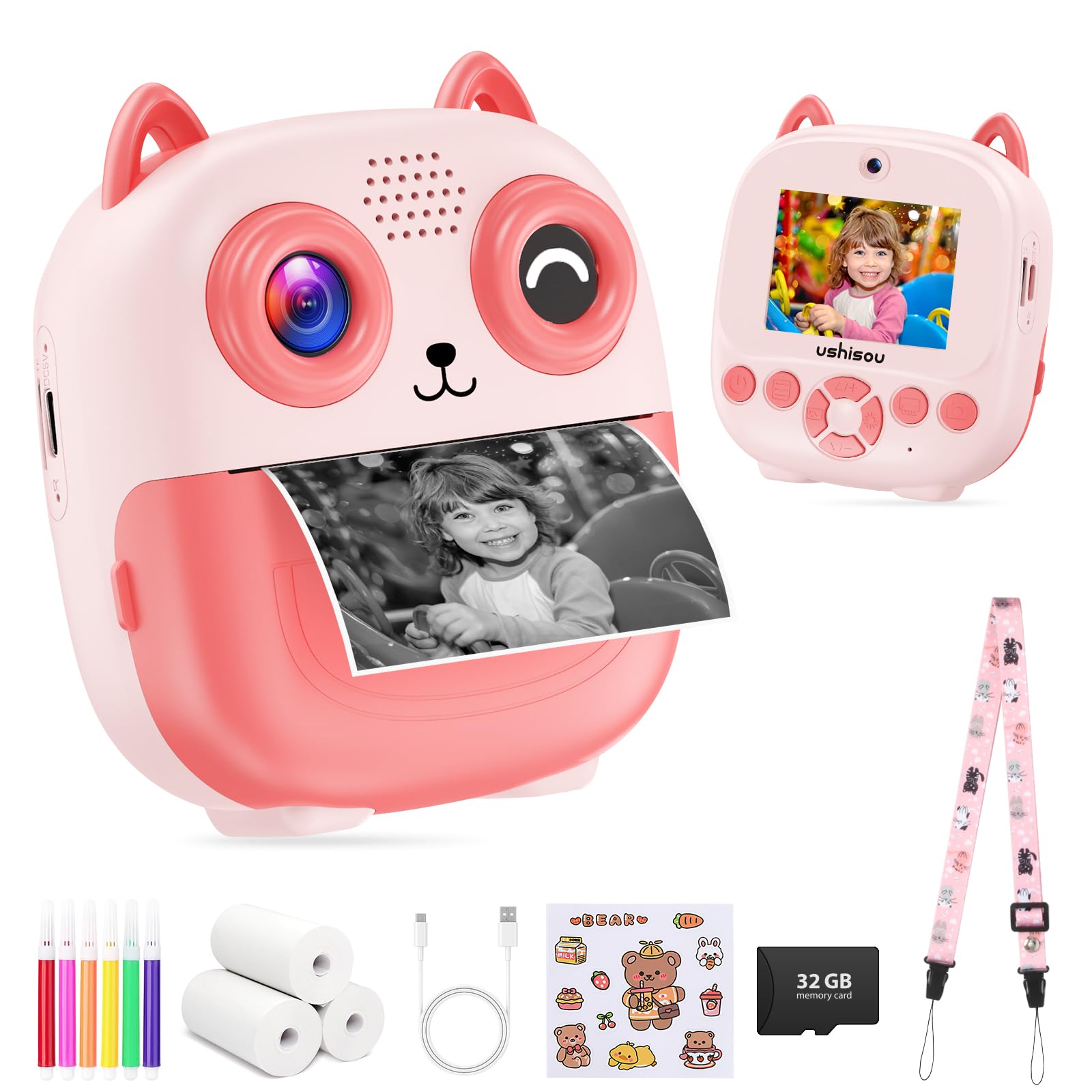 Kids Camera Instant Print Gift: 2.4'' Digital Camera for Children with ...