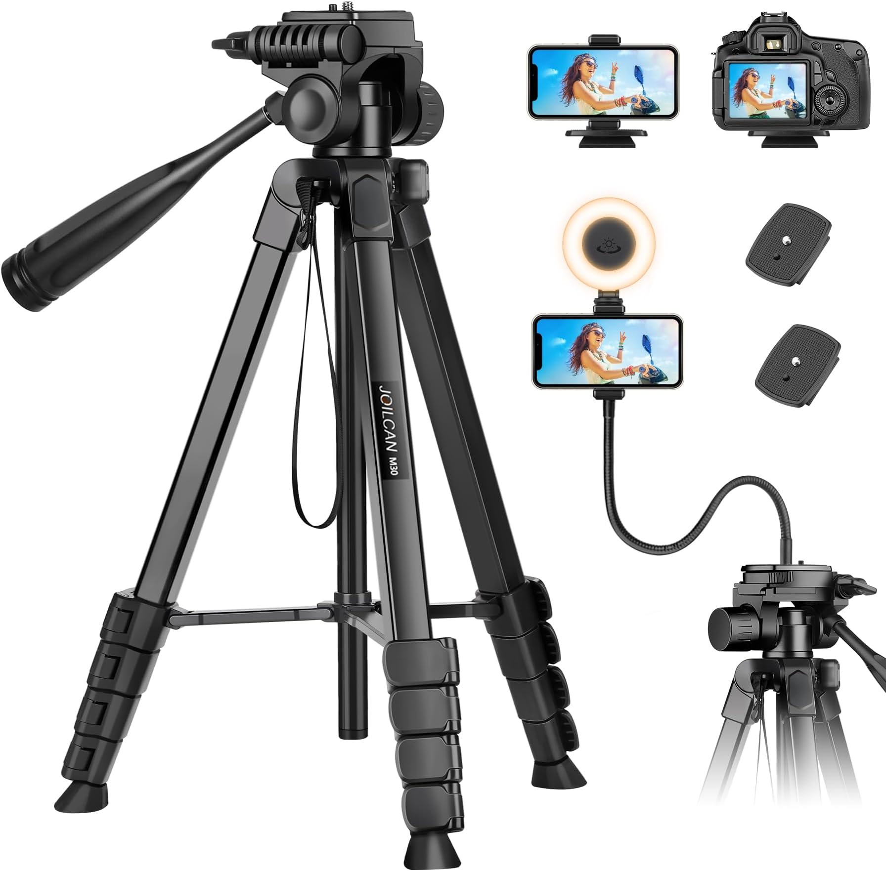 JOILCAN Camera Tripod for DSLR Canon Nikon Sony, 81"/206cm New ...