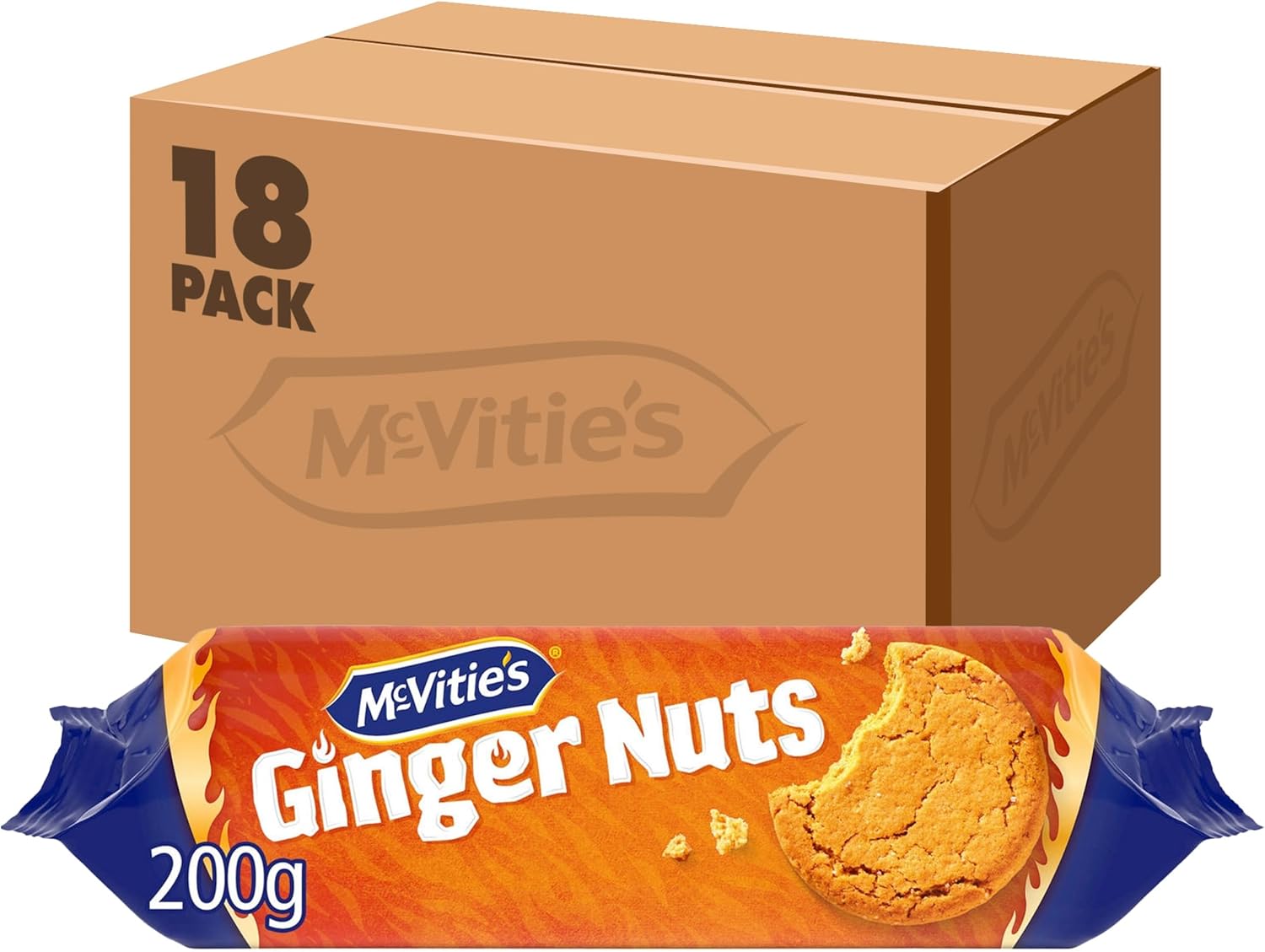 McVitie's Ginger Nuts Biscuits, Spicy Ginger Crunch, 200 g (Pack of 18 ...