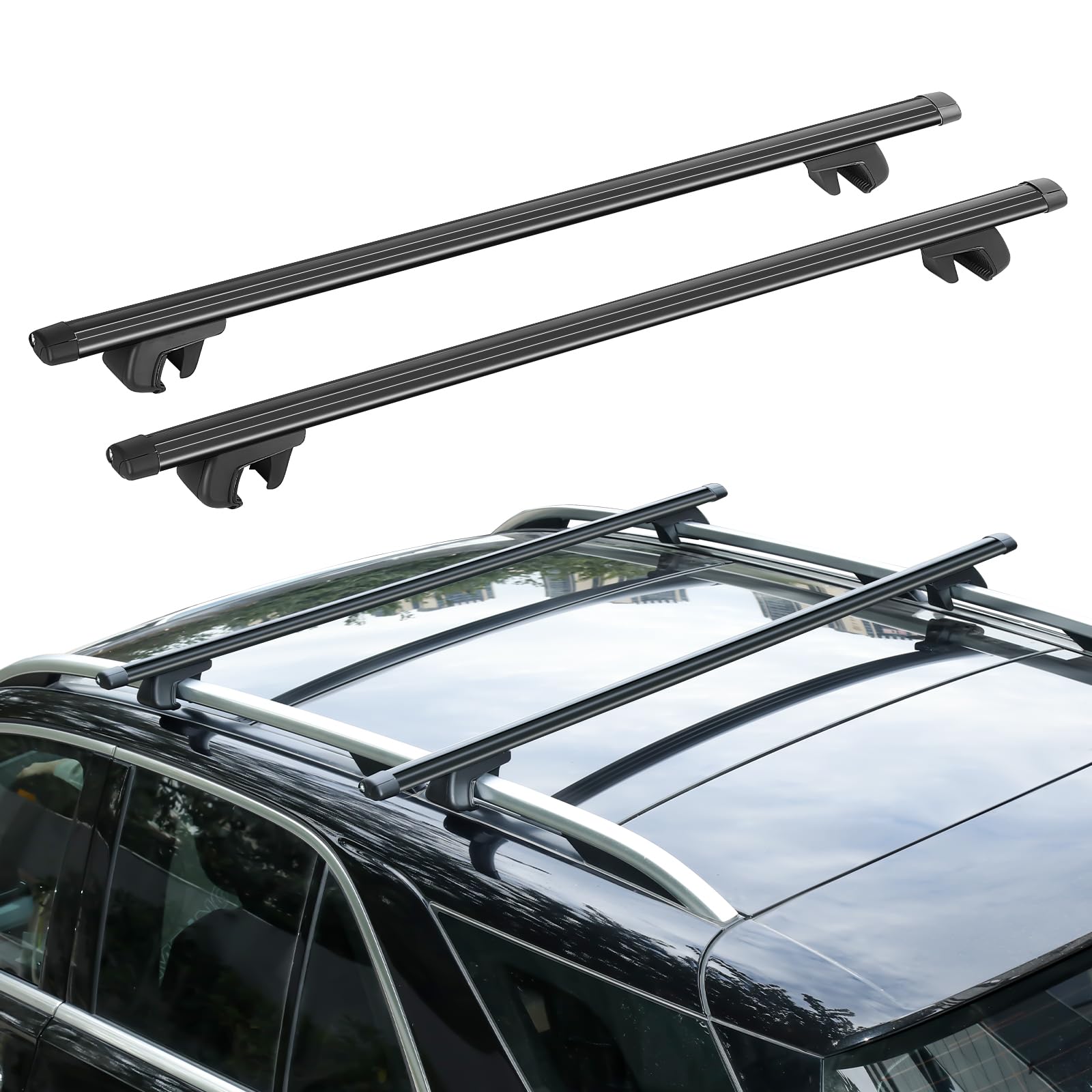 Snapklik.com : ACLONG Cross Bars Car Roof Rack 53 "Universal Adjustable ...