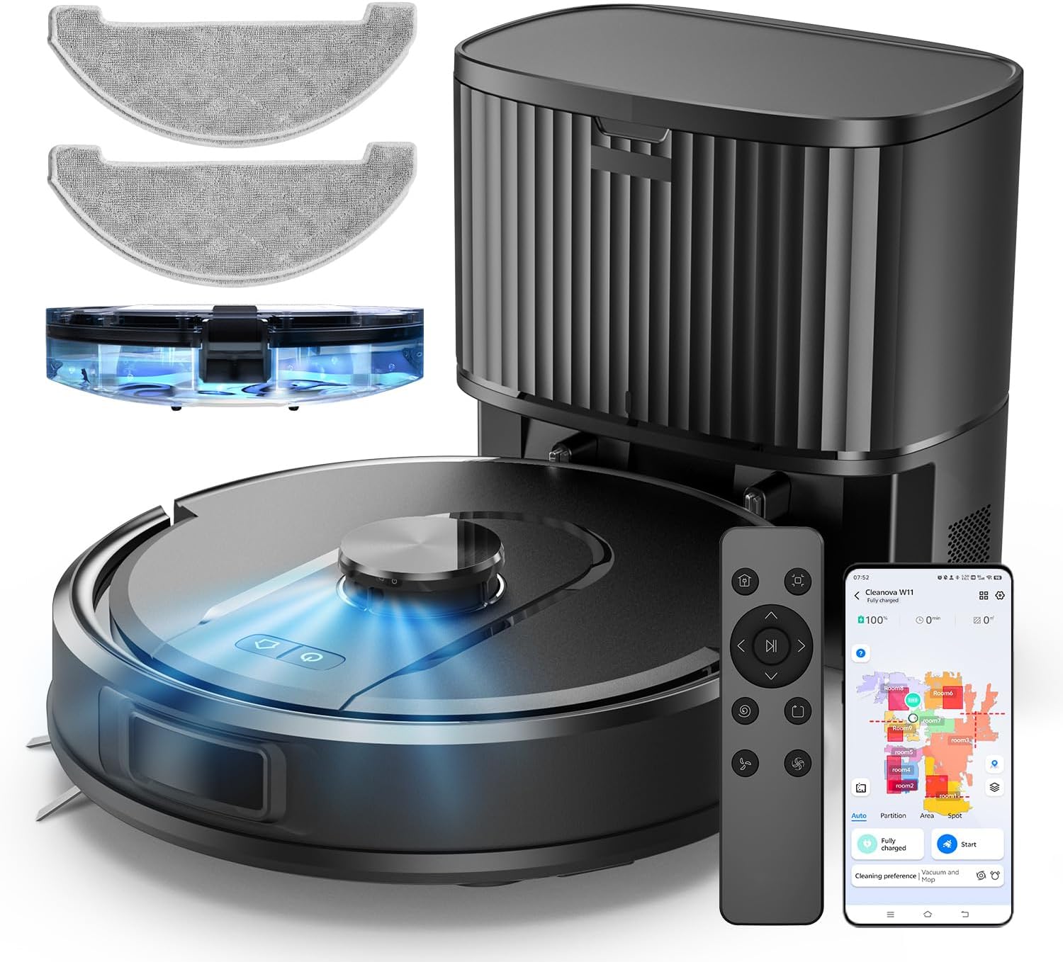 Amazon.com - SwitchBot Mini Robot Vacuum K10+, Self-Emptying Base for ...