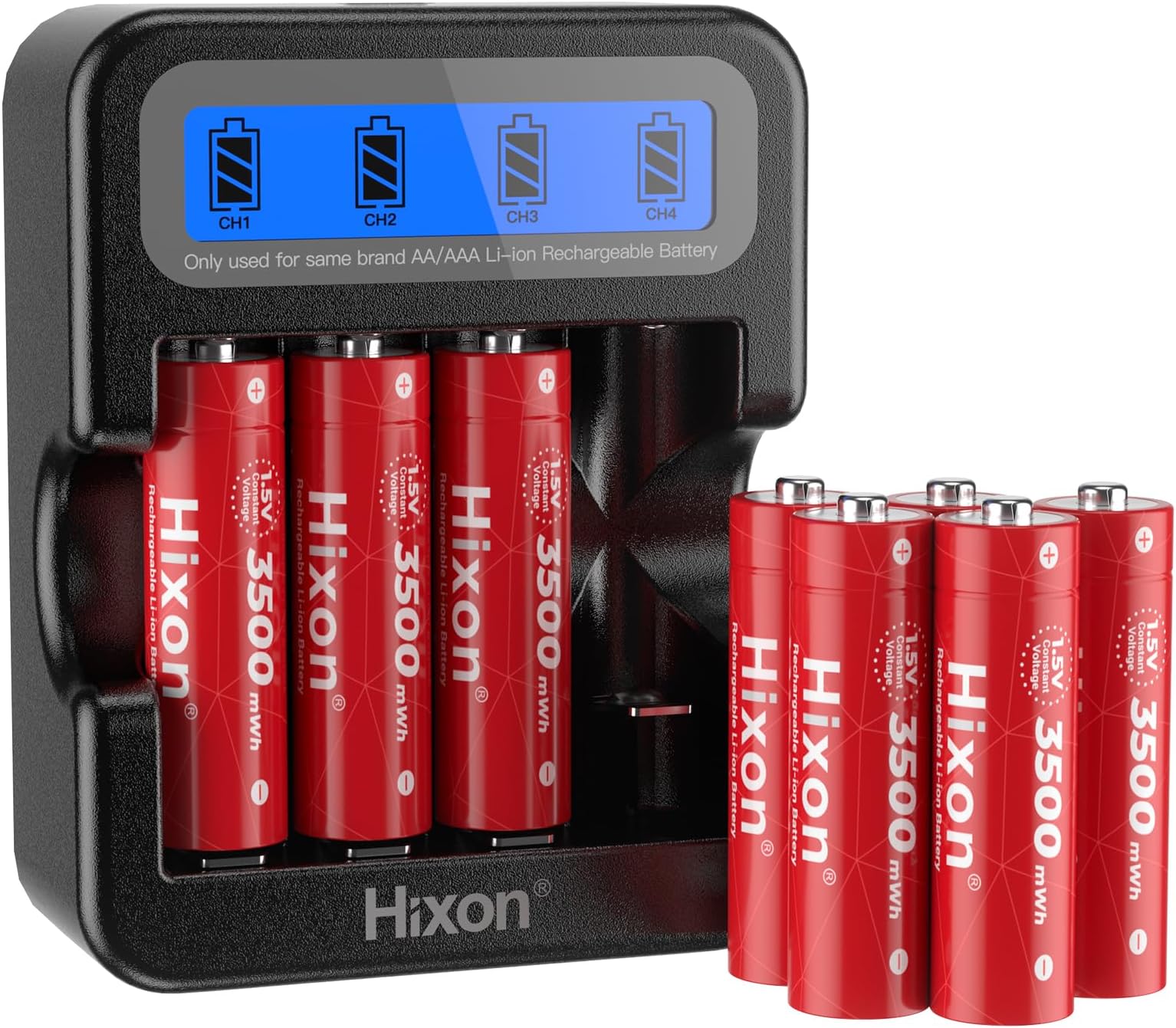 Amazon.com: Hixon Rechargeable Lithium AA Batteries,8Pack 1.5V Li-ion ...