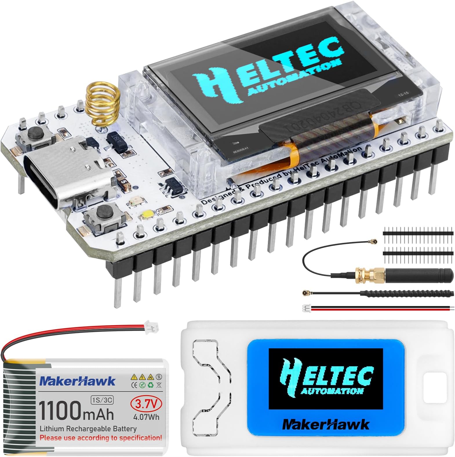 Amazon.com: ESP32 LoRa V3 Development Board + 1100mAh Battery + N30 ...