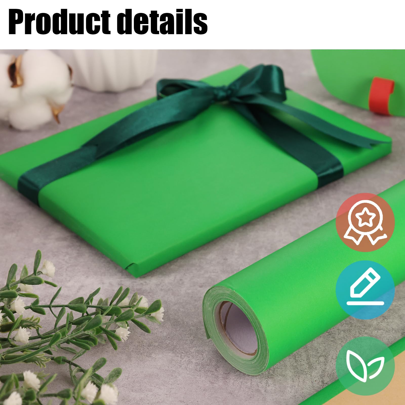 Snapklik.com : Dark Green Wrapping Paper Roll, 17 Inches X 32.8 Feet ...