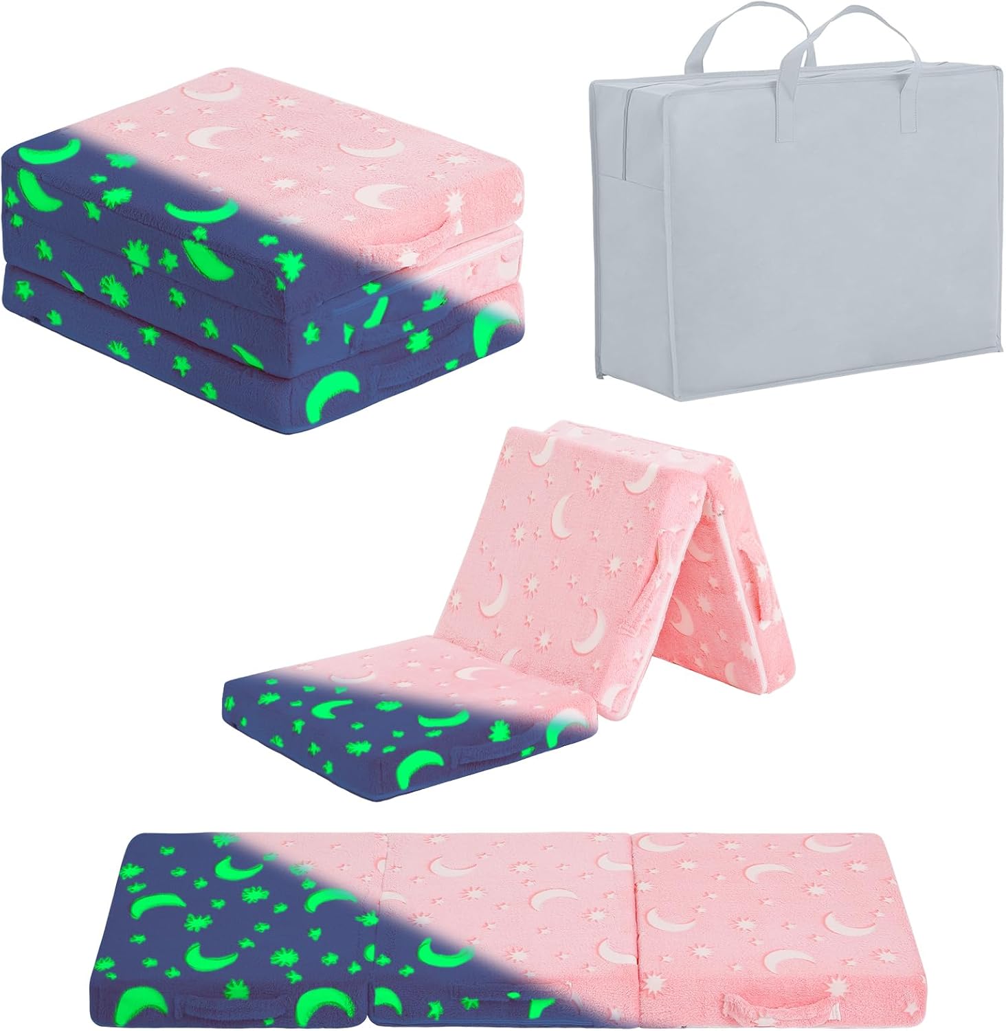 Givjoy Foldable Floor Mattress for Kids, Glow in The Dark Toddler ...