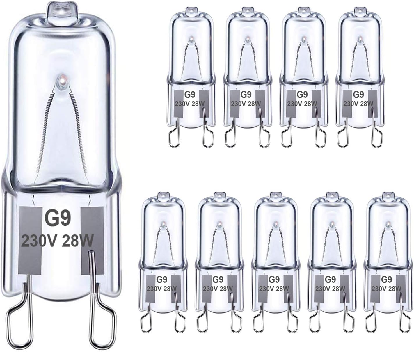 XBOCMY G9 Halogen Bulbs, G9 28W Halogen Light Bulbs,Dimmable 230V 2700K ...