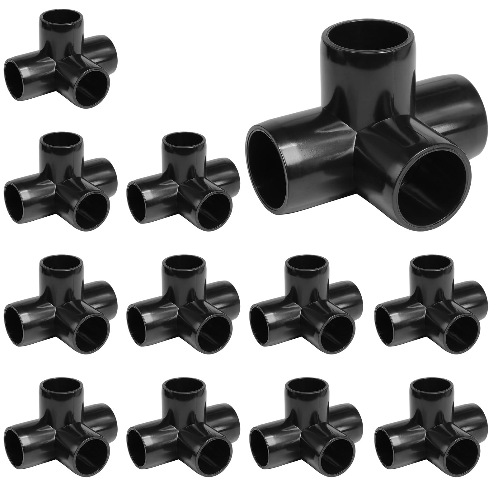 Amazon.com: Zernmiarder 4 Way PVC Pipe Fittings 3/4 Inch, Black PVC ...