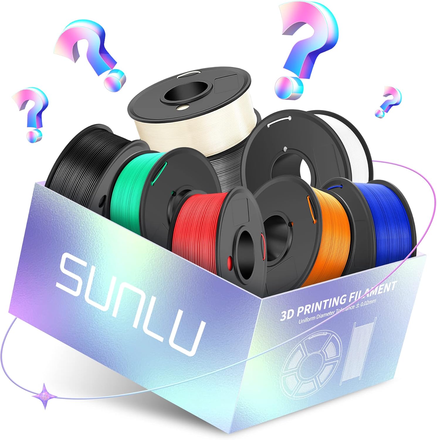 Amazon.com: SUNLU 3D Printer Filament, 250g PLA Filament 1.75mm Bundle ...