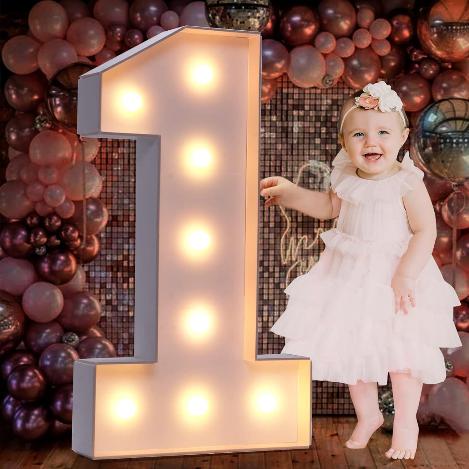 Amazon.com: Marquee Light Up Number, 3FT Giant Marquee Number Balloon 1 ...