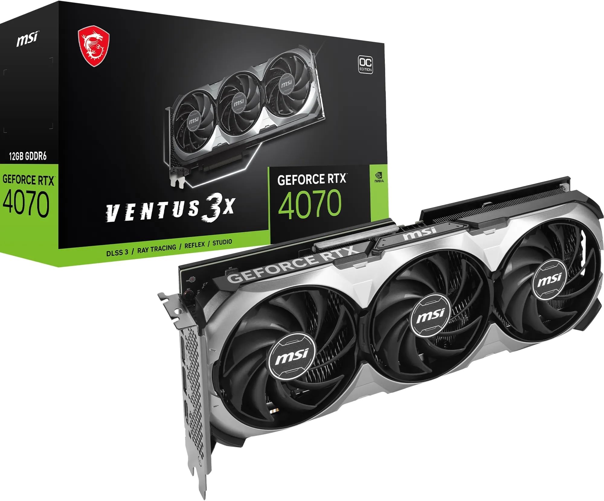 MSI GeForce RTX 4070 VENTUS 3X E1 12G OC Graphics Card - RTX 4070 GPU ...