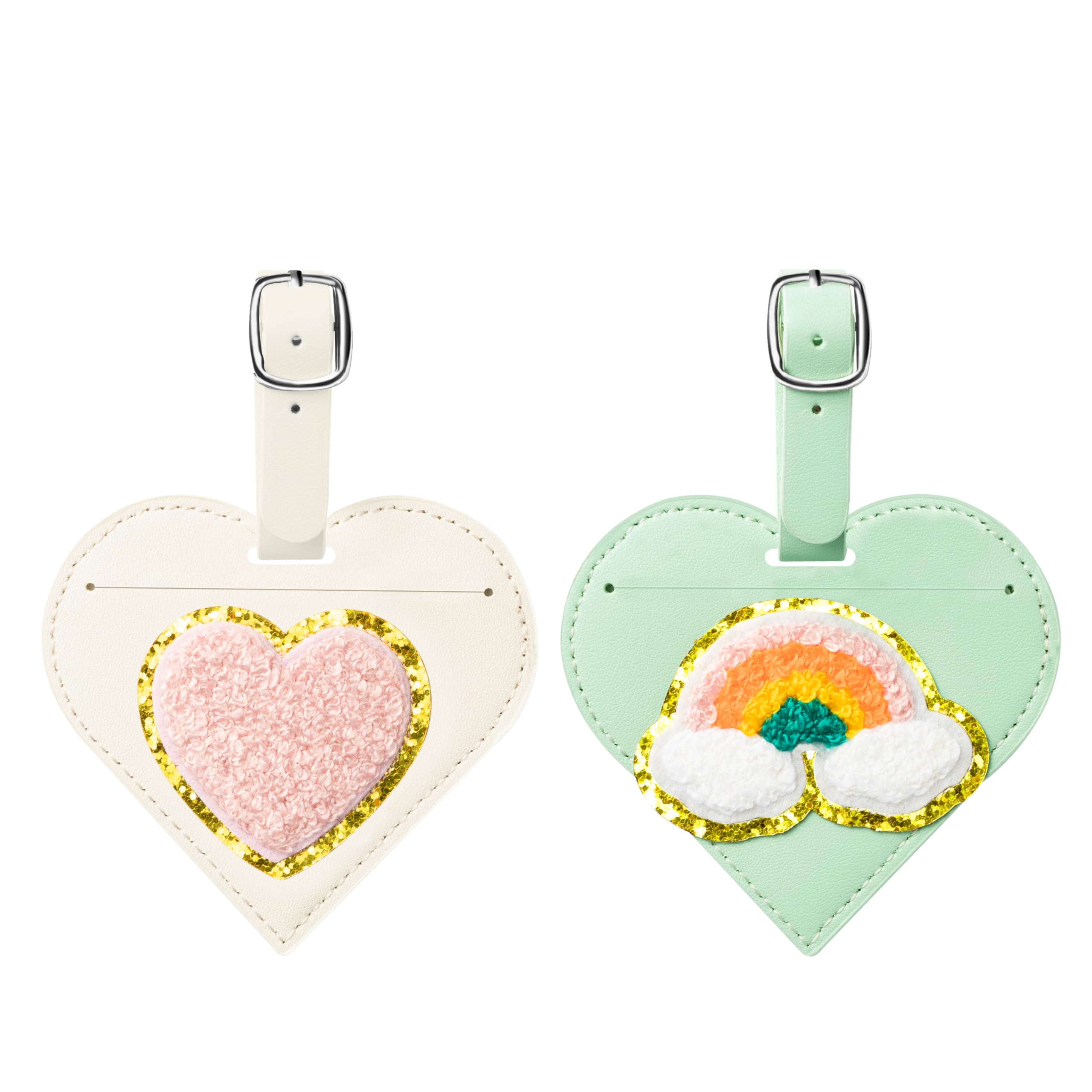 Amazon.com: Preppy Luggage Tags for Suitcases, 2 Packs Cute PU Faux ...