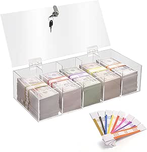 Amazon.com: Mczxon Acrylic Locking Currency Tray With 300 Currency ...