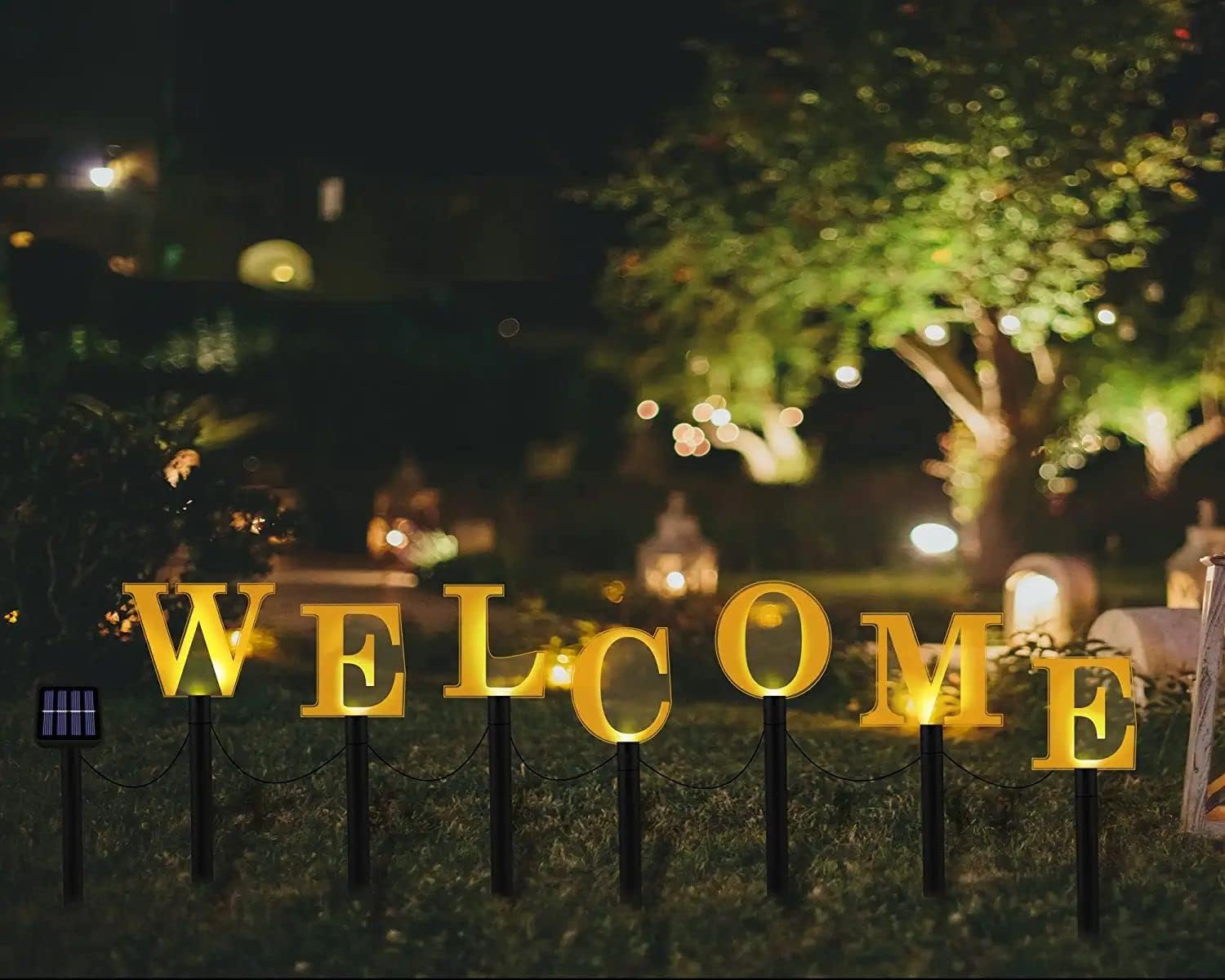 Amazon.com: Lighted Welcome Sign, Waterproof Solar Light Welcome Signs ...