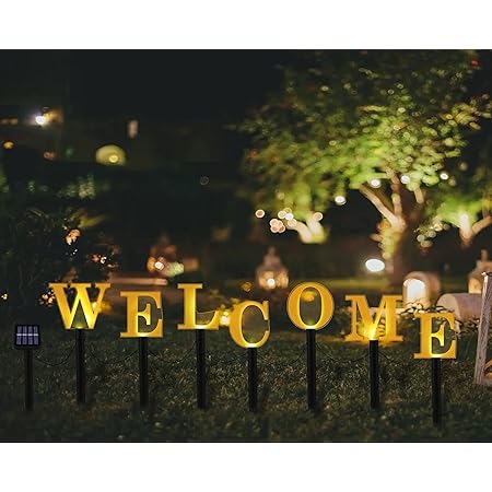 Amazon.com : Lighted Welcome Sign, Waterproof Solar Light Welcome Signs ...
