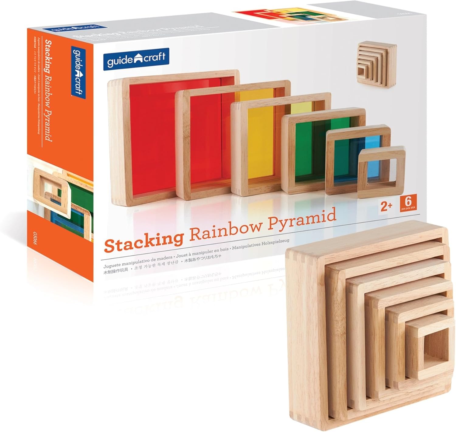 Amazon.com: Guidecraft Stacking Rainbow Pyramid Blocks : Home & Kitchen