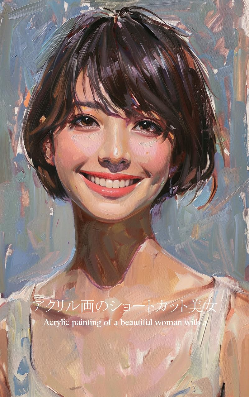 Acrylic painting of a beautiful woman with a short cut (Japanese Edition) - Kindle edition by AI ...
