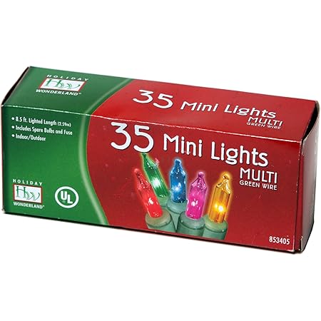 Amazon.com: Indoor/Outdoor 35-Count Multi Color Christmas Light Set ...