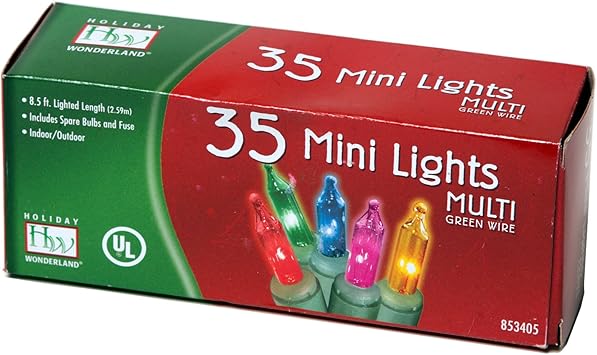 Amazon.com: Indoor/Outdoor 35-Count Multi Color Christmas Light Set ...
