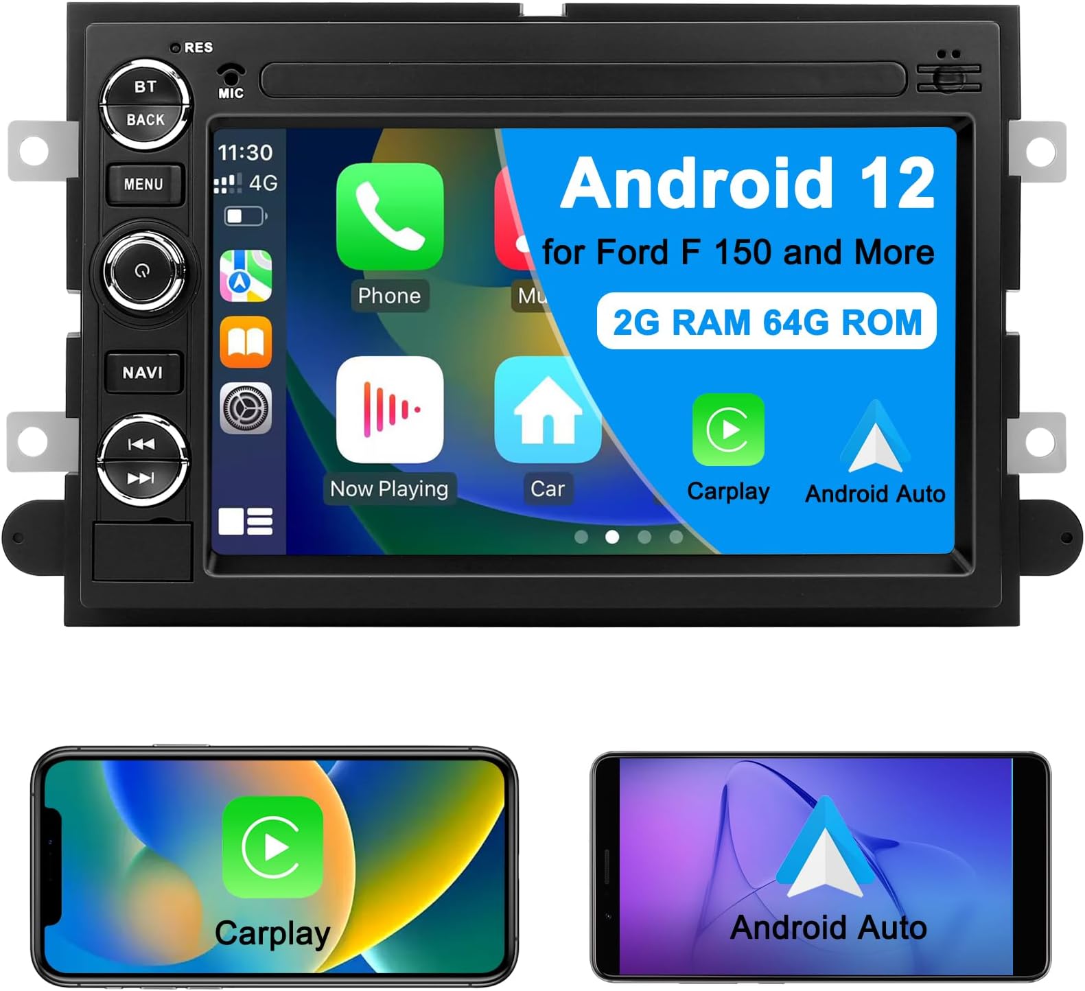 Amazon.com: [2G+64G] Android 13 Car Radio for Ford F150 F250 F350 Fusion Edge Explorer Taurus ...