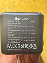 Amazon.com: EnergyQC 120W 27000mAh Power Bank USB C 3-Port 99.9Wh PD ...