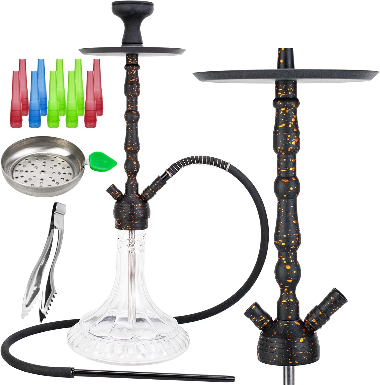 Amazon.com: Large Hookah Set with Everything Aluminum Middle Stem and ...