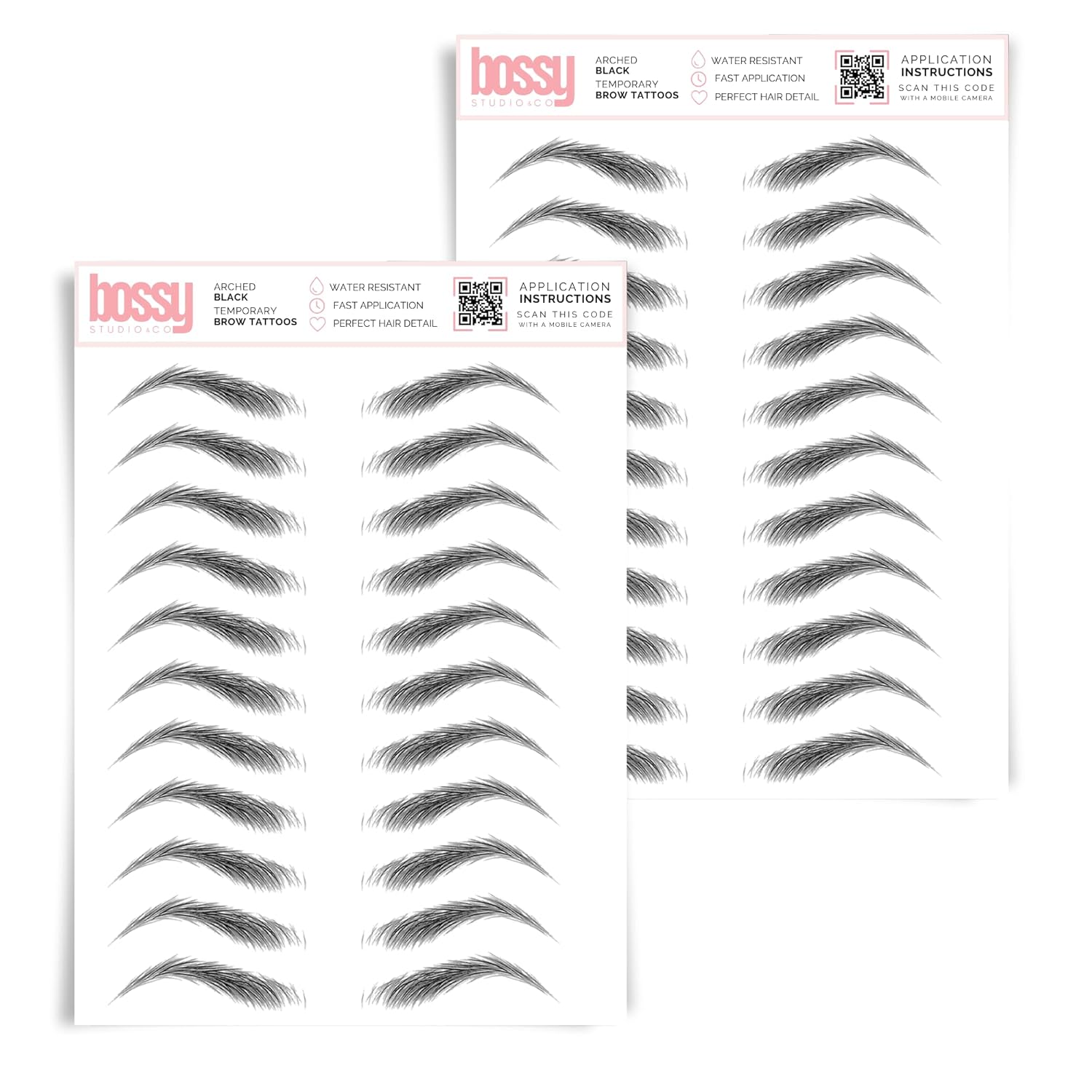 Amazon.com : 2 Pack Temporary Eyebrow Tattoos Waterproof Eyebrow ...
