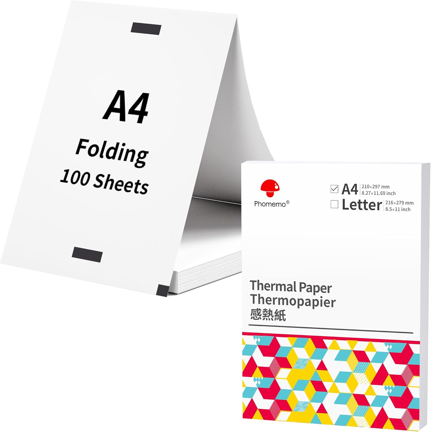100 Sheets Phomemo Thermal Paper, A4 Fold Paper, Advance Thermal ...