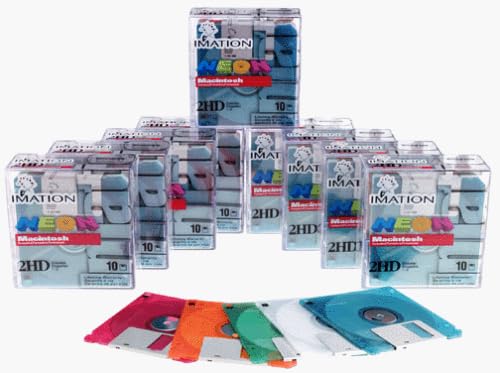 Imation 3,5 discos disquetes DS-HD MAC (cores neon, pacote com 10 ...